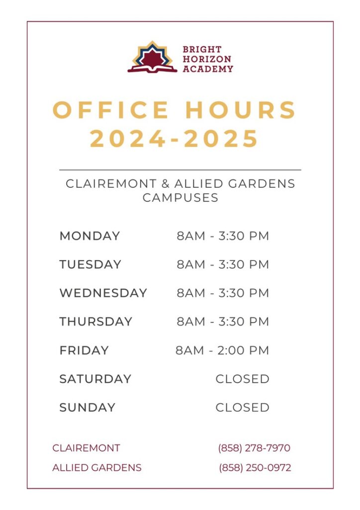 School Hours – Bright Horizon Academy